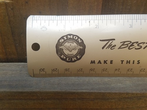 Rare Vintage Simon Pure Beer Buffalo NY Abbey Ale Metal Ruler The Best ...