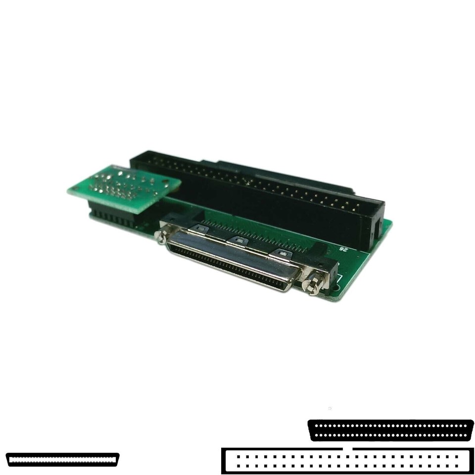 SCSI Adapter VHDCI 0.8mm to 68Pin Female & IDC 50Pin Male with ...