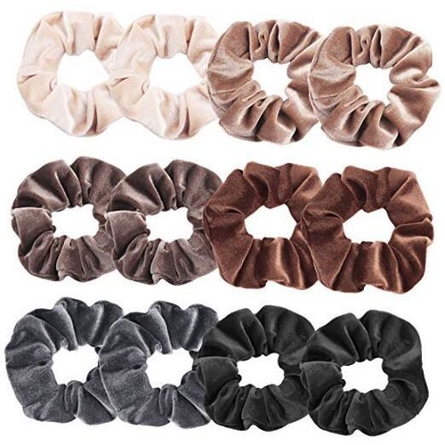 Scrunchies for Women, 12 Pcs Neutral Velvet Scrunchies for Neutral ...