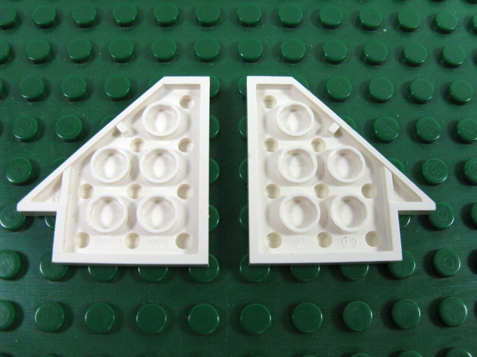 1980s LEGO White Wing Plate 4x4 Left & Right 6938 1682 6848 6850 #3935 ...