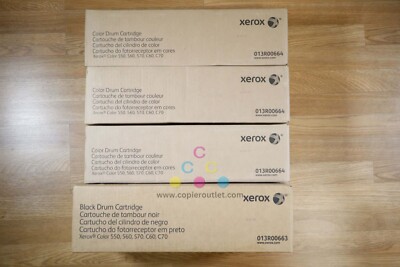 4 OEM Xerox C550,560,570,C60,C70 Black & Color Drums 013R00663(x1 ...