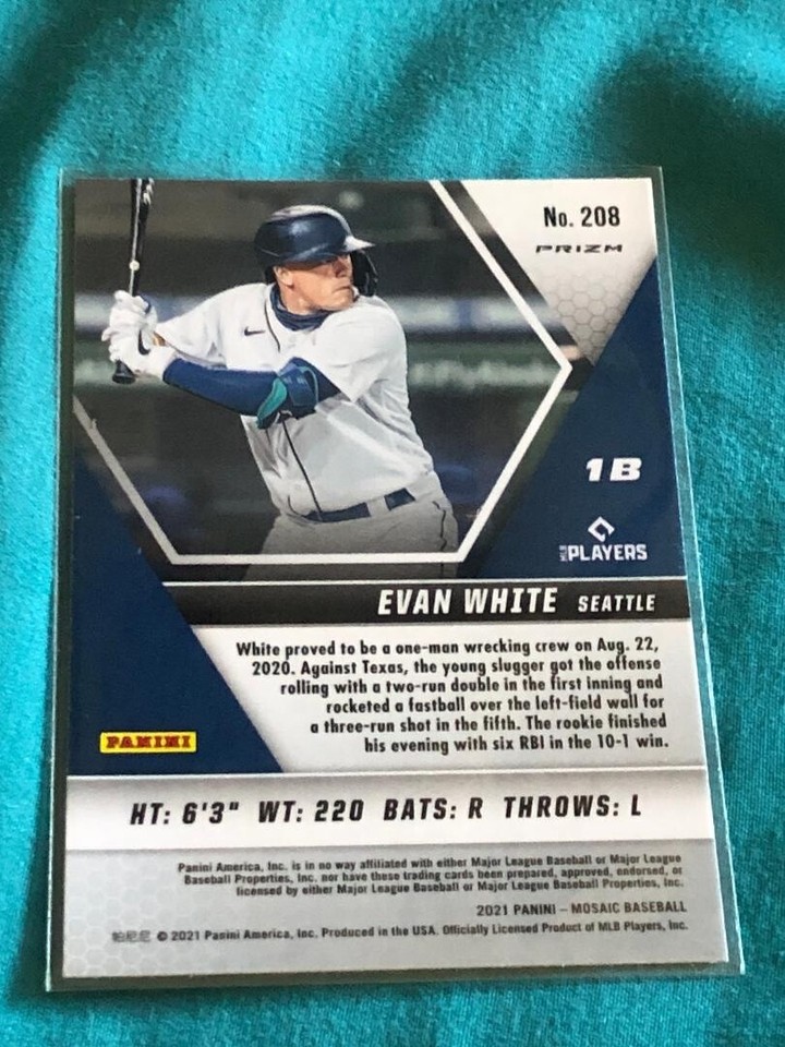 1123-2 2021 Panini Mosiac Disco Prizm Evan White Seattle Mariners | eBay