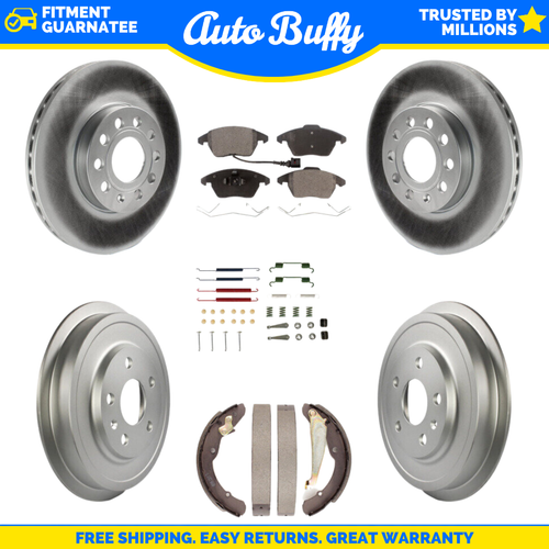 Front Rear Coat Disc Brake Rotor Ceramic Pad Drum Kit (7Pc) For ...