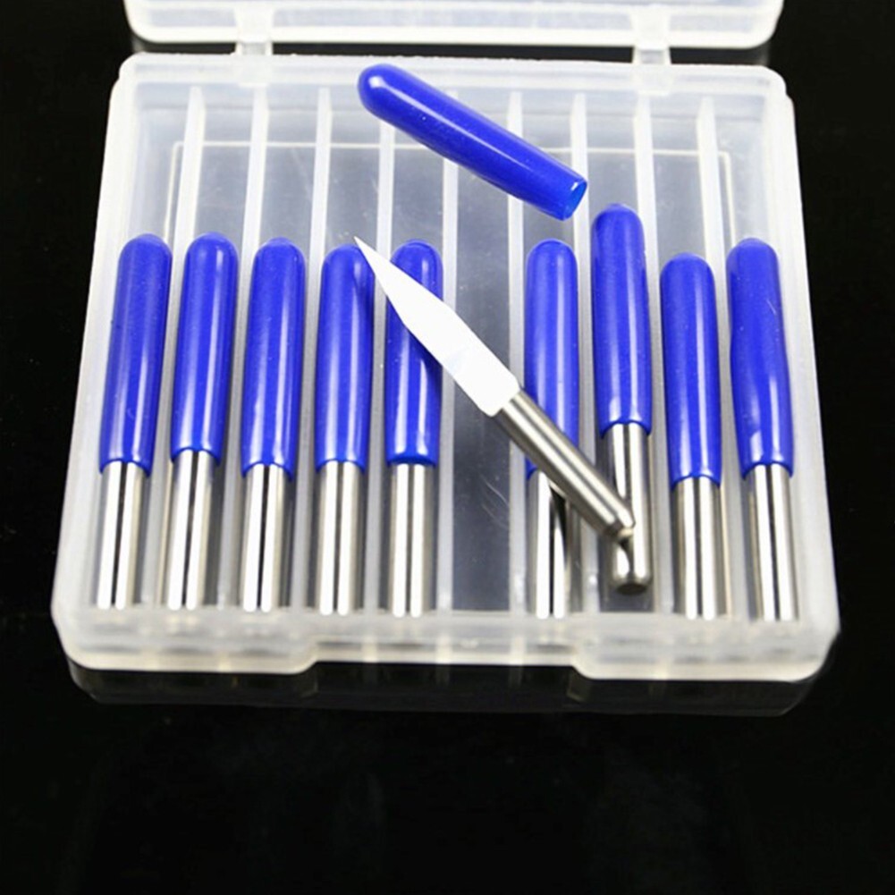 Engraving Drill Bit Tungsten Steel V Shape 30mm Length 0.1mm Cutting ...