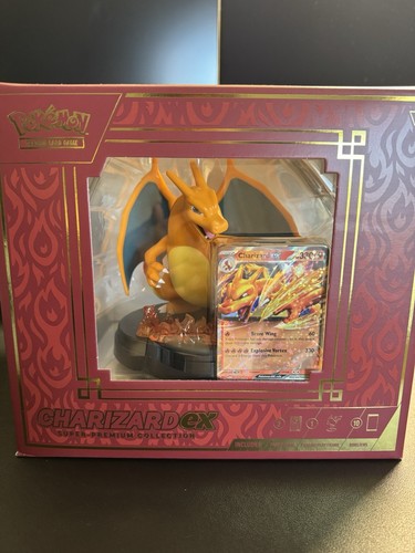 POKEMON CHARIZARD EX SUPER PREMIUM COLLECTION BOX & STATUE WITH Promo ...