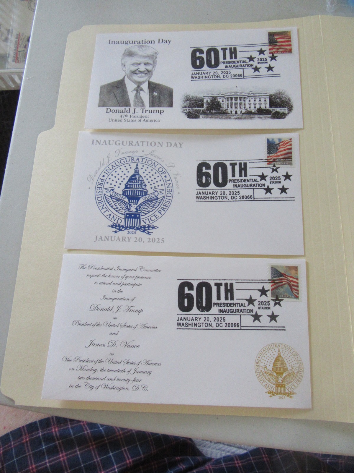 Donald Trump Inauguration Day Covers 1-20-2025 Panda Cachet Set