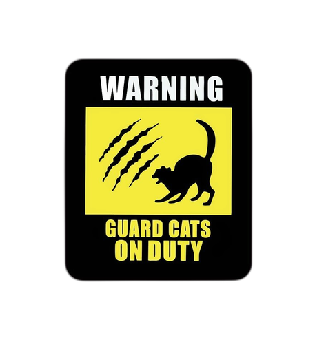 Warning Guard Cats Sticker Decal | eBay