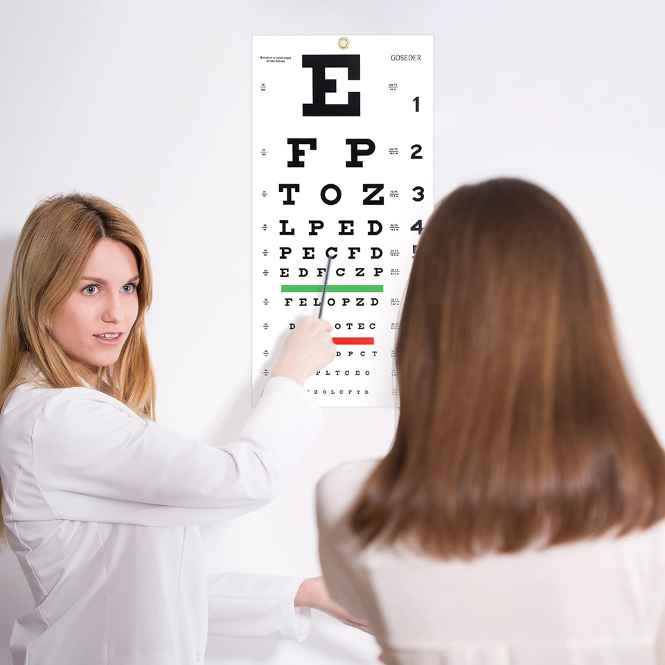 Snellen Eye Chart, Eye Charts for Eye Exams 20 Feet 22×11 Inches, Low ...