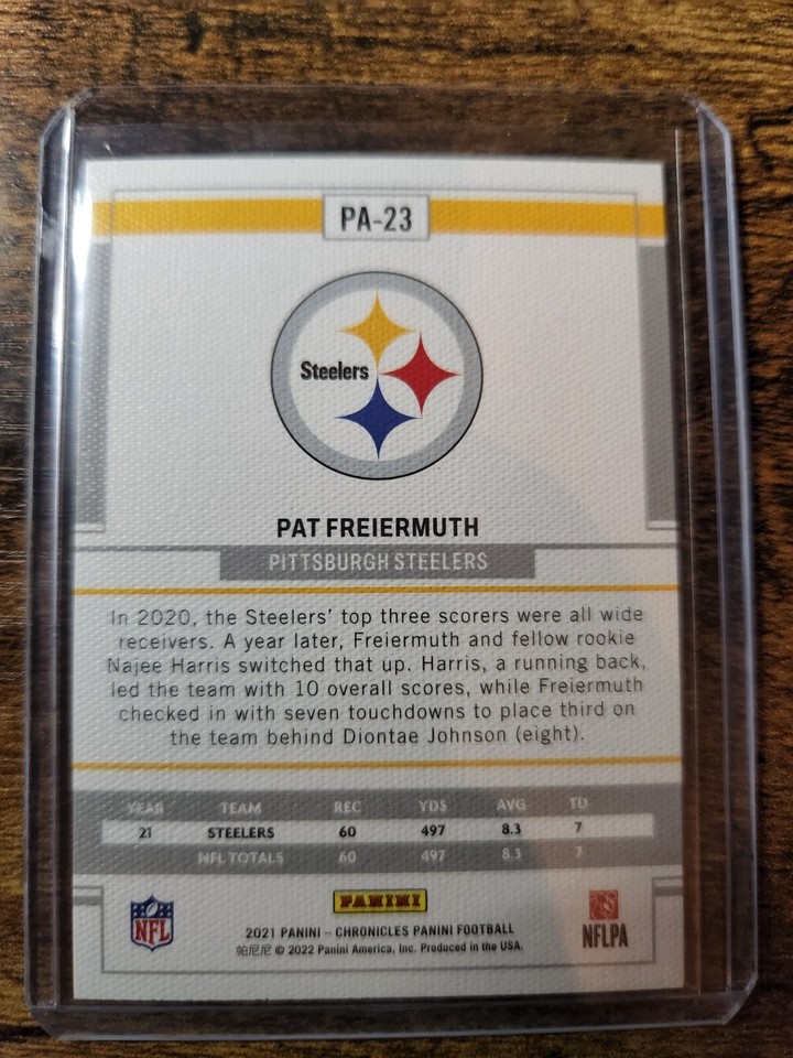 2021 Chronicles Pat Freiermuth Panini Pink Parallel Rookie RC #PA-23 ...