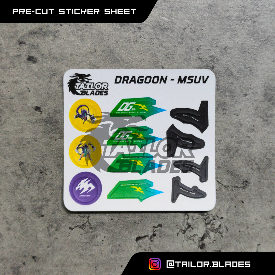 Pre-Cut Beyblade Stickers HMS MS G V2 V S F Dragoon Dranzer Driger ...