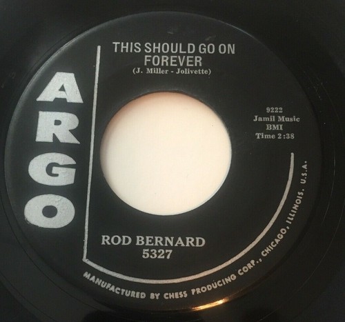 ROD BERNARD This Should Go On Forever #5327 ARGO 1959 Swamp Pop, 45 | eBay