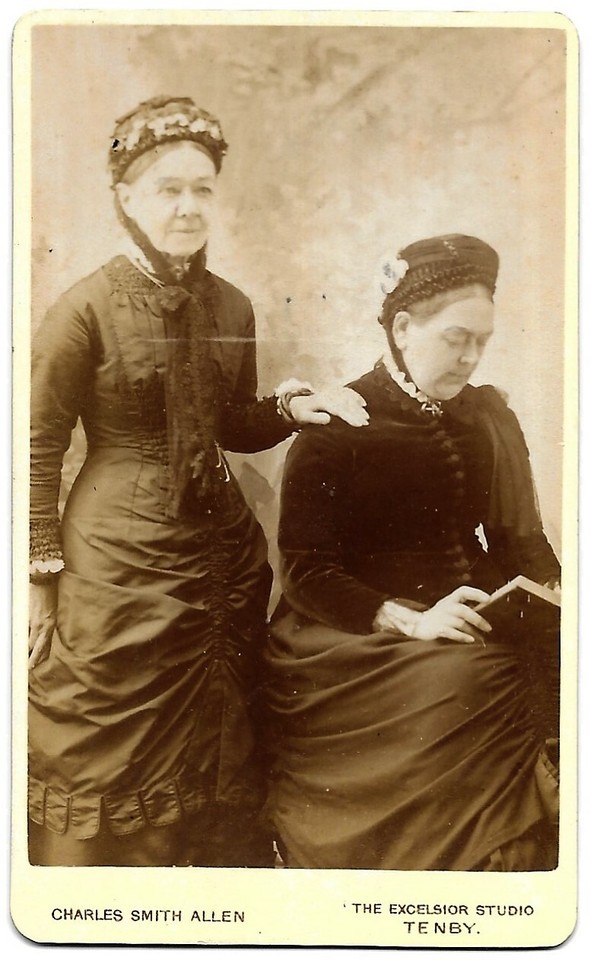 Victorian CDV Photo Women Fashion Hats Charles Smith Allen Studio Tenby ...