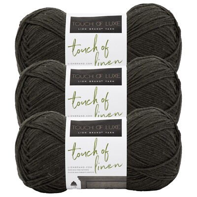 (3 Pack) Lion Brand Yarn 682-174S Touch Of Linen Yarn, Cypress | eBay