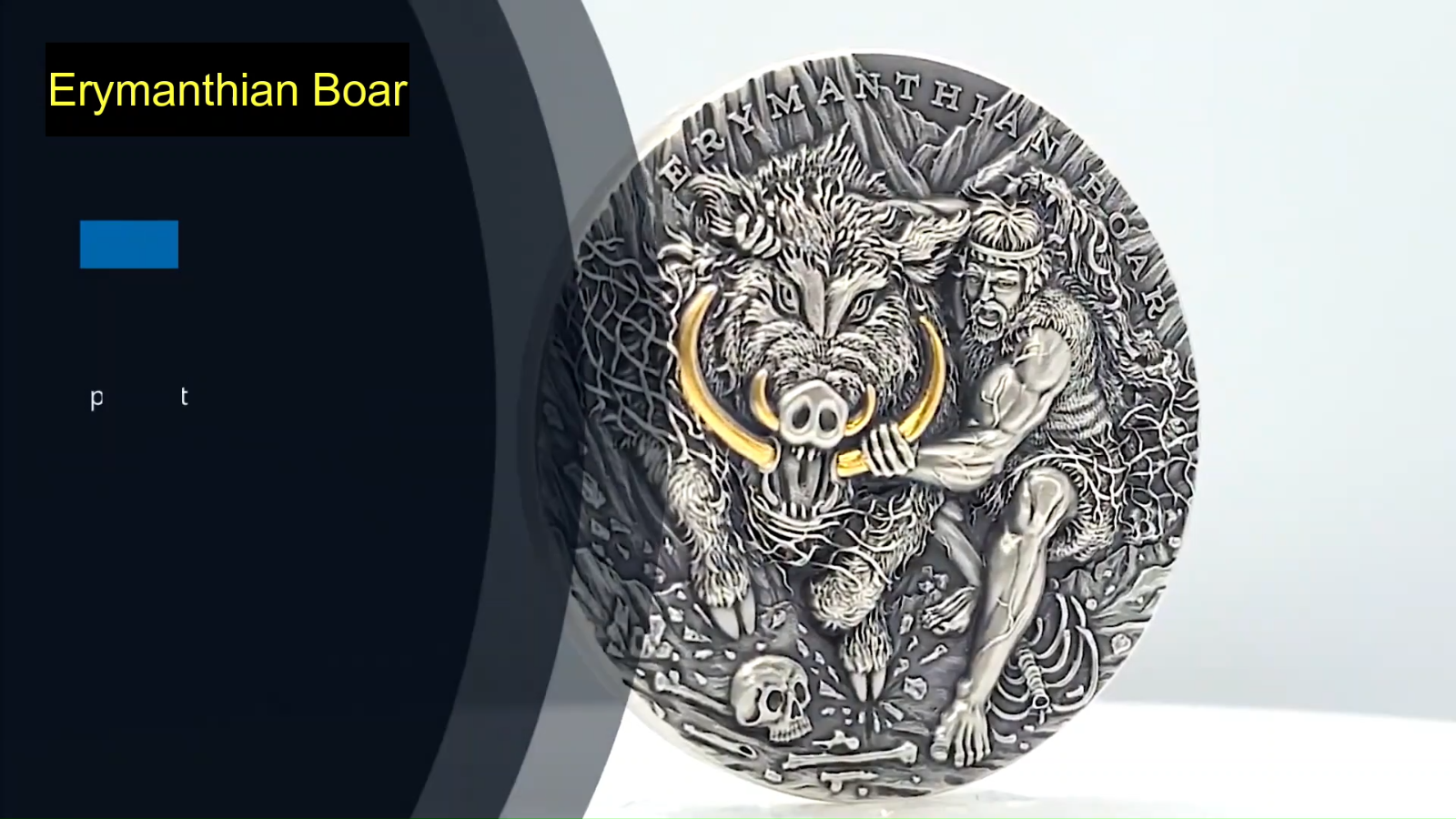 ERYMANTHIAN BOAR Twelve Labours of Hercules 2 Oz Silver Coin 5$ Niue ...