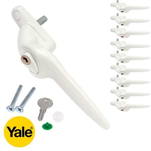 10 Pack Yale Cranked Espag Locking UPVC Window Handle Quartus Key ...
