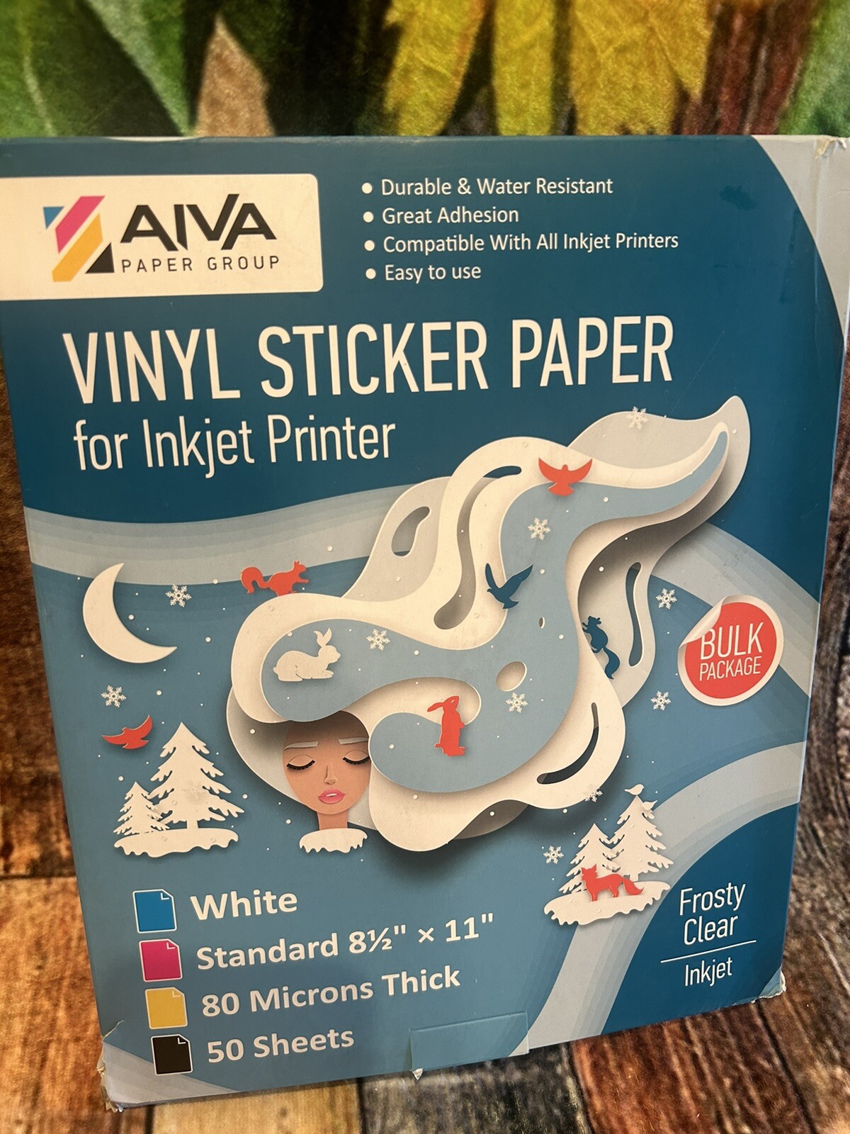 Vinyl Sticker Paper Frosty Clear for Inkjet Printer, 50 Sheets | eBay