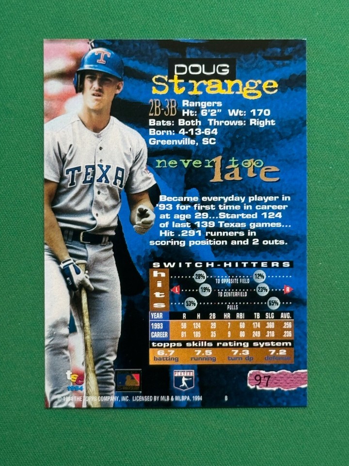 1994 Topps Stadium Club Series 1 #97 Doug Strange Golden Rainbow ...