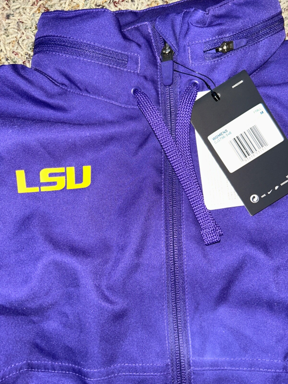 Nike Dry LSU Tigers Full Zip Practice Suit Women's Medium Purple Cj1796 ...
