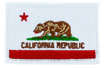 FLAG PATCH PATCHES California IRON ON EMBROIDERED UNITED STATES USA ...