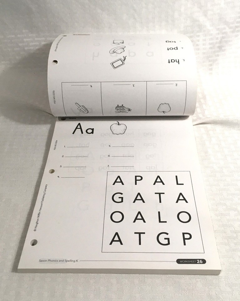 HMH SAXON PHONICS & SPELLING KINDERGARTEN STUDENT WORKBOOK / PART 1 & 2 ...