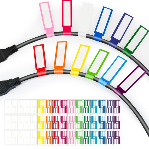 360PCS Cable Labels 12 Colors Waterproof Cable Tags Wire Cord Label for ...