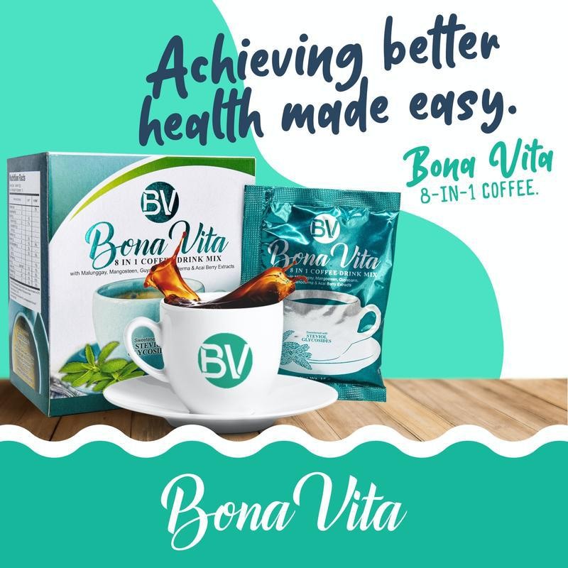 Bona Vita 8-In-1 Coffee Instant Coffee Include Stevia Organic Sweetened ...