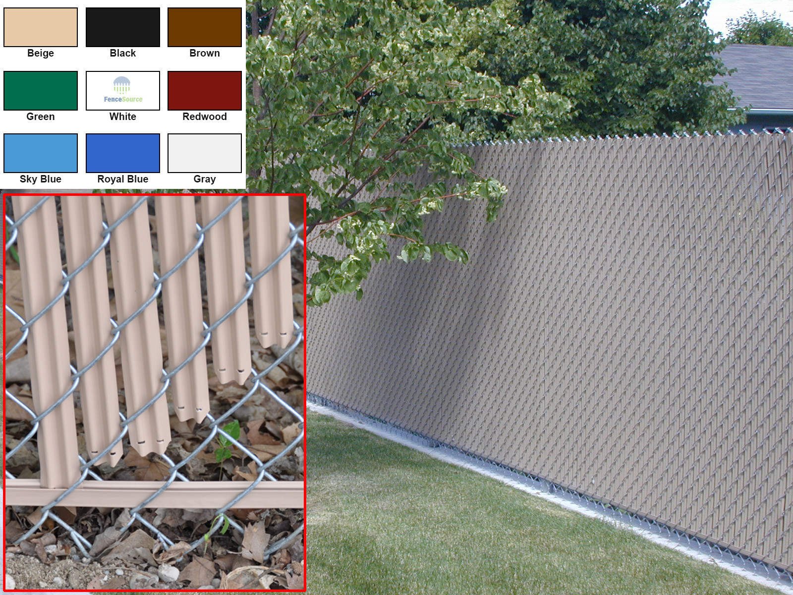 Chain Link Fence Privacy Slats - Single Wall - Bottom Locking Slat - 9 ...