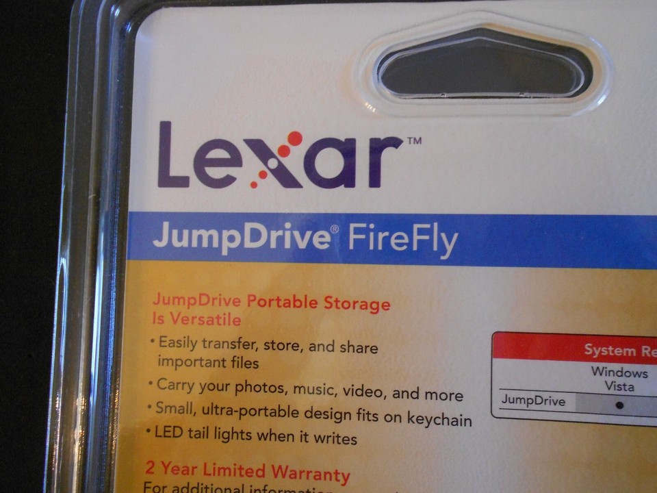Lexar JumpDrive Firefly Hi-Speed USB Flash Drive 8GB Black NEW SEALED ...