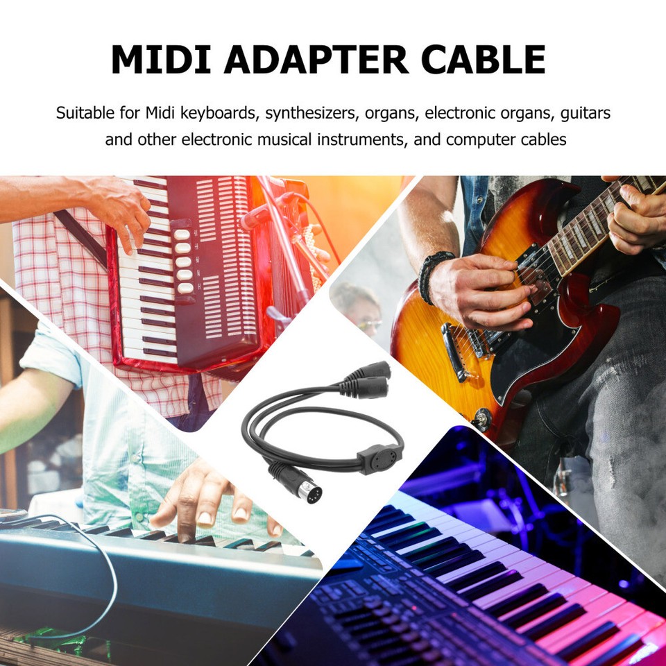 DIN 5- Pin Adapter Cable Guitar 5- Pin Male 2 DIN 5- Pin Cable ...