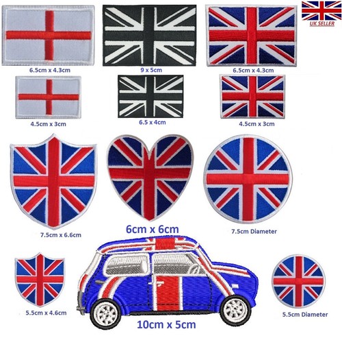 Union Jack Mini England Flag Iron On / Sew On Embroidered Patch Badge ...
