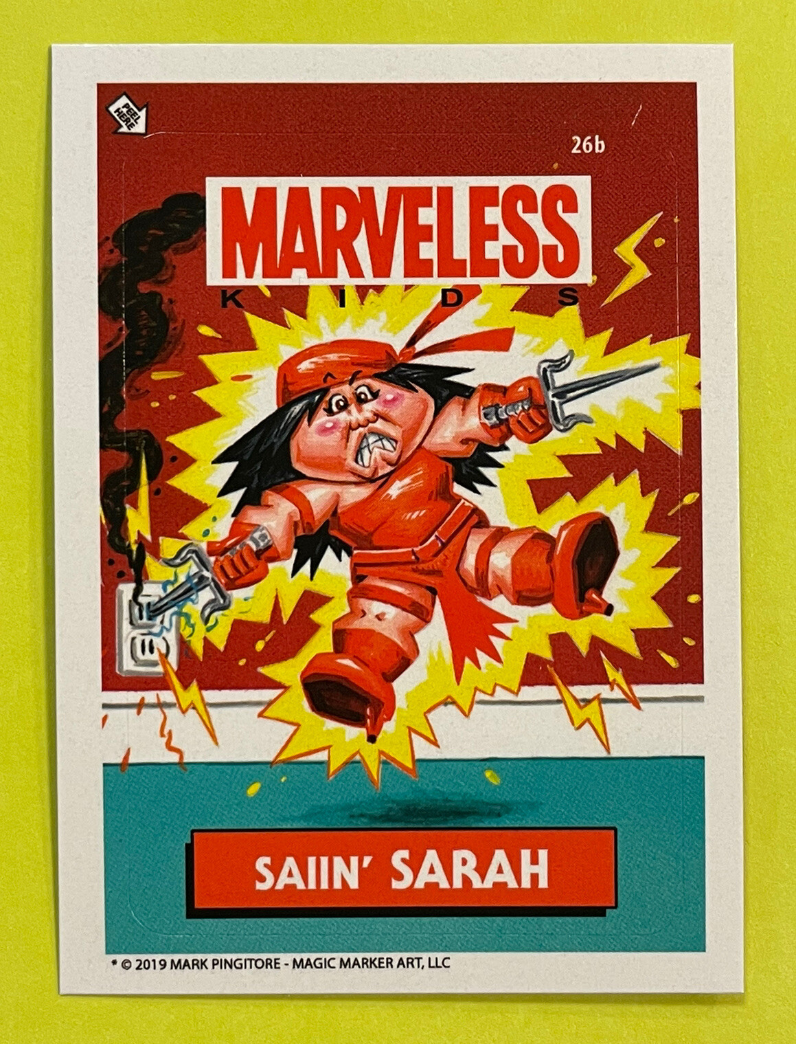 Saiin Sarah 26b Sticker Card 2019 Marveless Kids Marvel GPK Parody ...