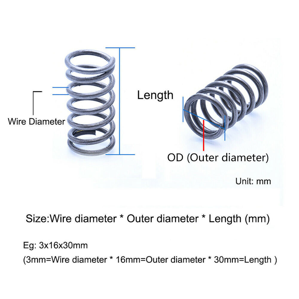 10Pcs Wire Dia 1.8mm OD 10mm-25mm Stainless Compression Spring Length ...