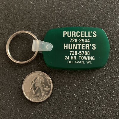 Purcell's Hunter's Towing Delavan Wisconsin Green Keychain Key Ring ...