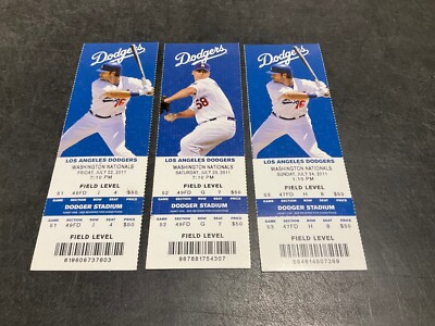 DODGERS~2011 TICKET STUB 7/22/11-7/23/11-7/24/11 VS NATIONALS | eBay