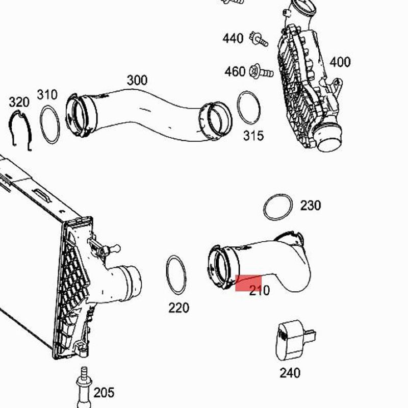 Air Intake Duct Hose 1665280082 For Mercedes Benz ML/GLE 350 CDI/D ...