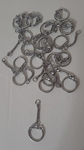 Stainless Steel Keychain, Locking Key Ring With Snake Chain - Lot of 20 ...