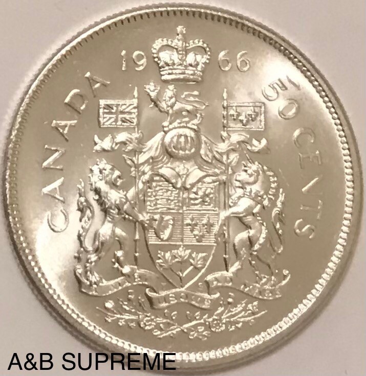 (1) 1920-1967 Canada Half Dollar From Obw Roll Choice Gem Bu Unc. 80% ...