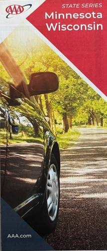 New AAA MINNESOTA - WISCONSIN STATE ROAD MAP Highway Tour MN/WI LATEST ...