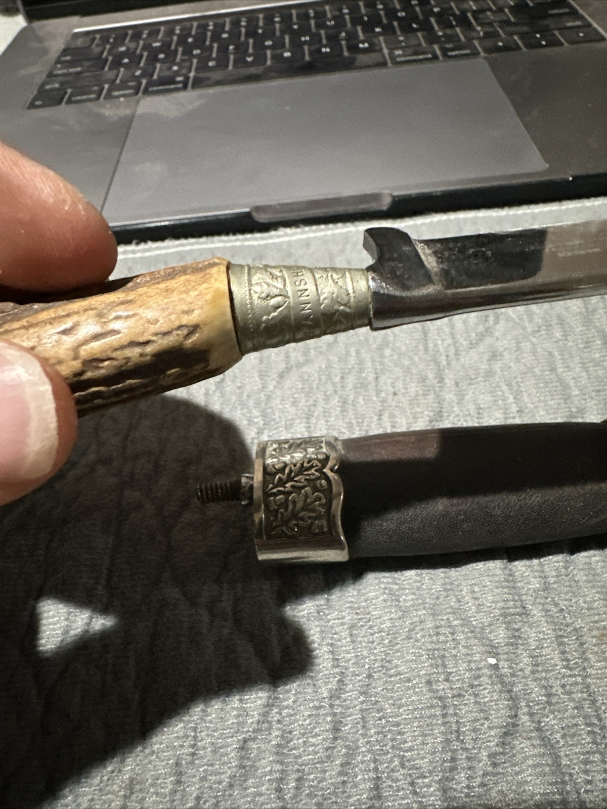 Original Linder-Messer Weidmannsheil Fixed Blade Hunting Knife W/Fork ...