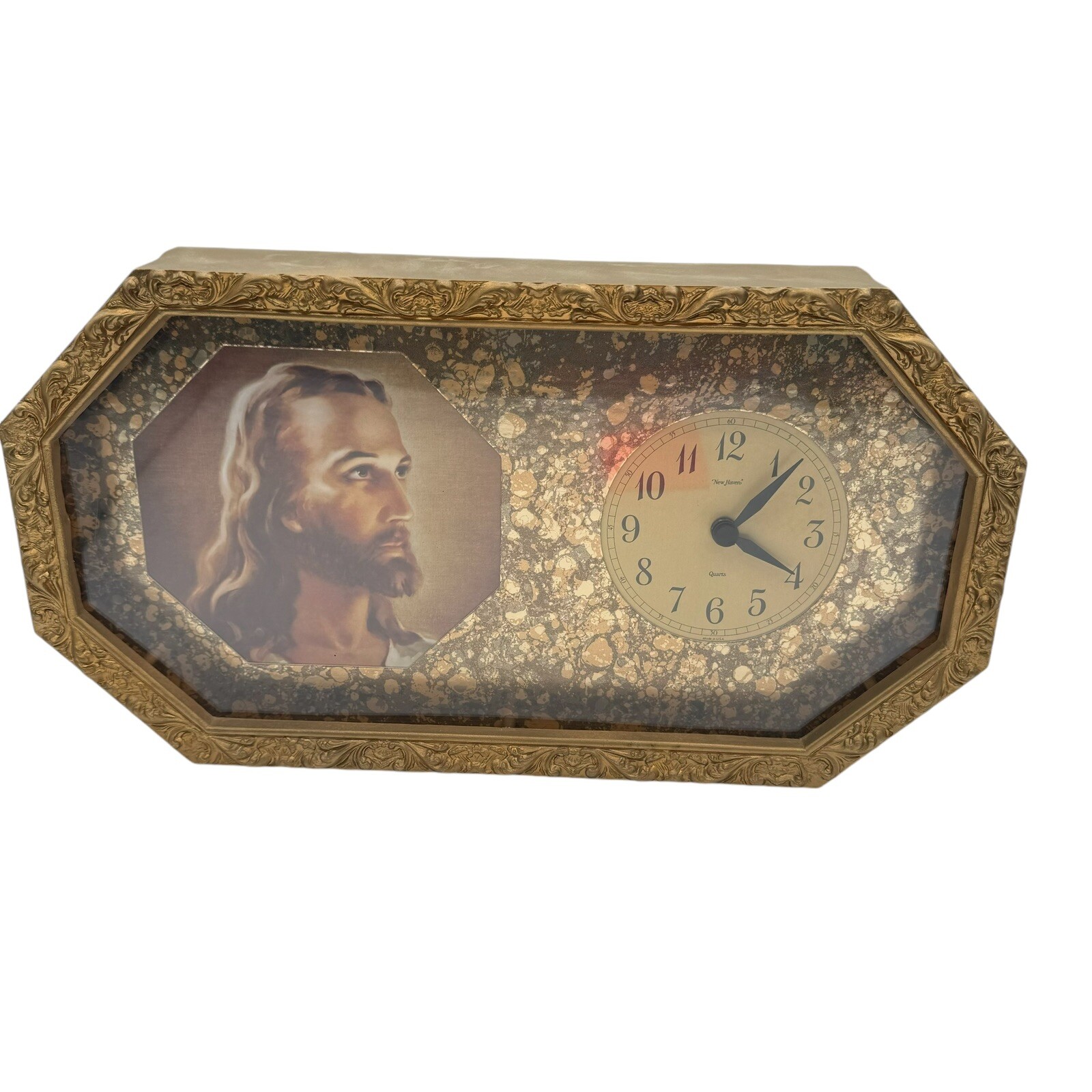 VTG New Haven MCM Religious Jesus Christ Clock , Tested Works | eBay
