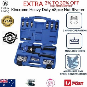 Kincrome Threaded Rivet Nut Insert Tool 68 Piece Blind Nuts Riveter ...