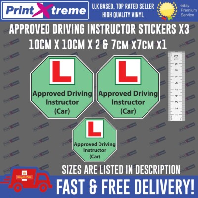 Approved Driving instructor stickers decals Vinyl Signs DVSA ADI DSA ...