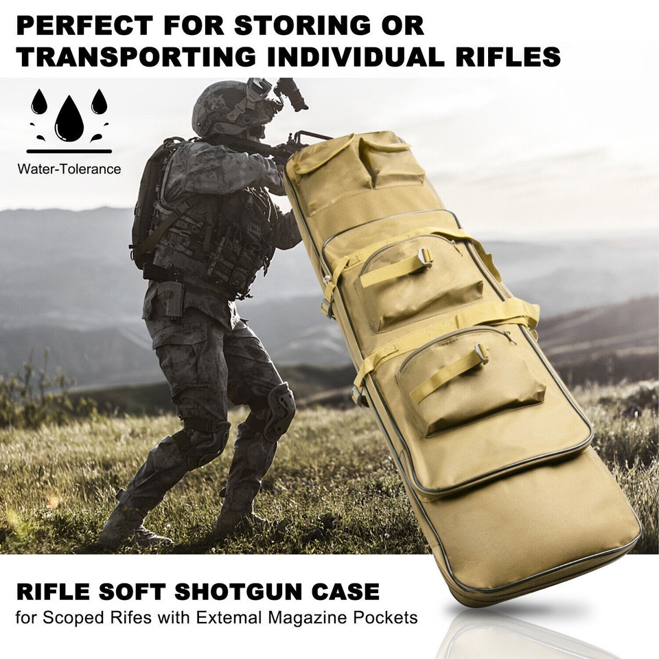 Rifle Case 47" Tactical Long Double Rifle Backpack Gun Bag for Hunting ...