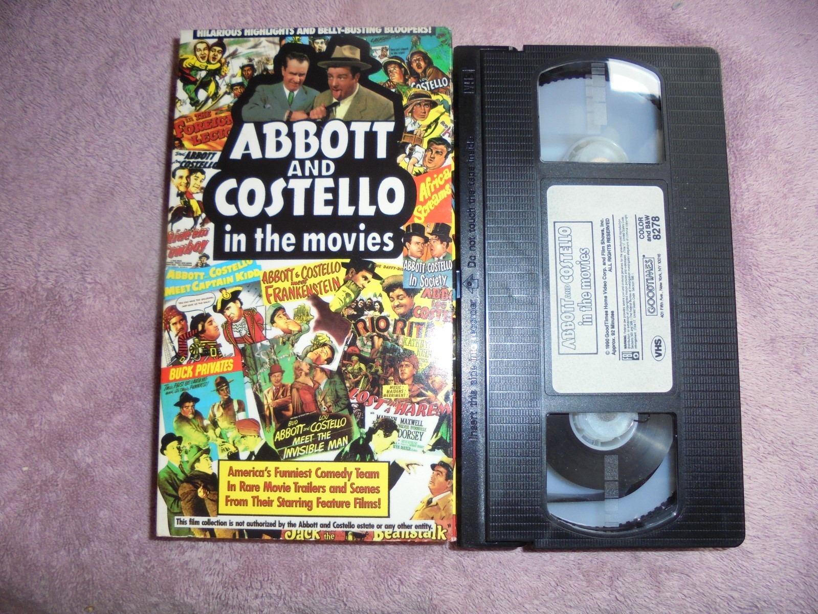 Abbott and Costello In The Movies VHS Goodtimes 8278 Bloopers Trailers ...