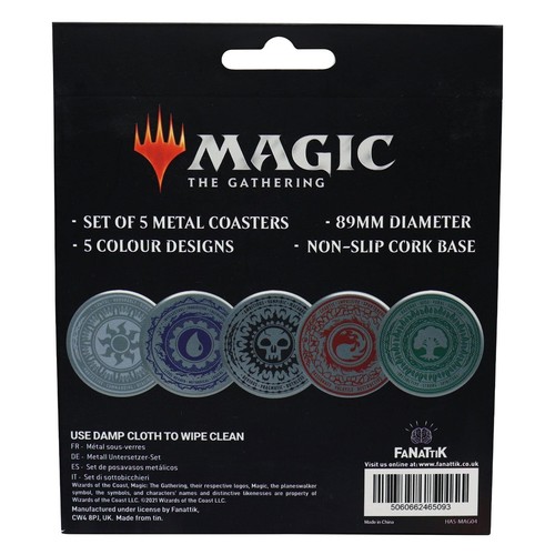 Magic The Gathering Mana Symbols Metal Drink Coaster Set (5 Pieces) MTG ...