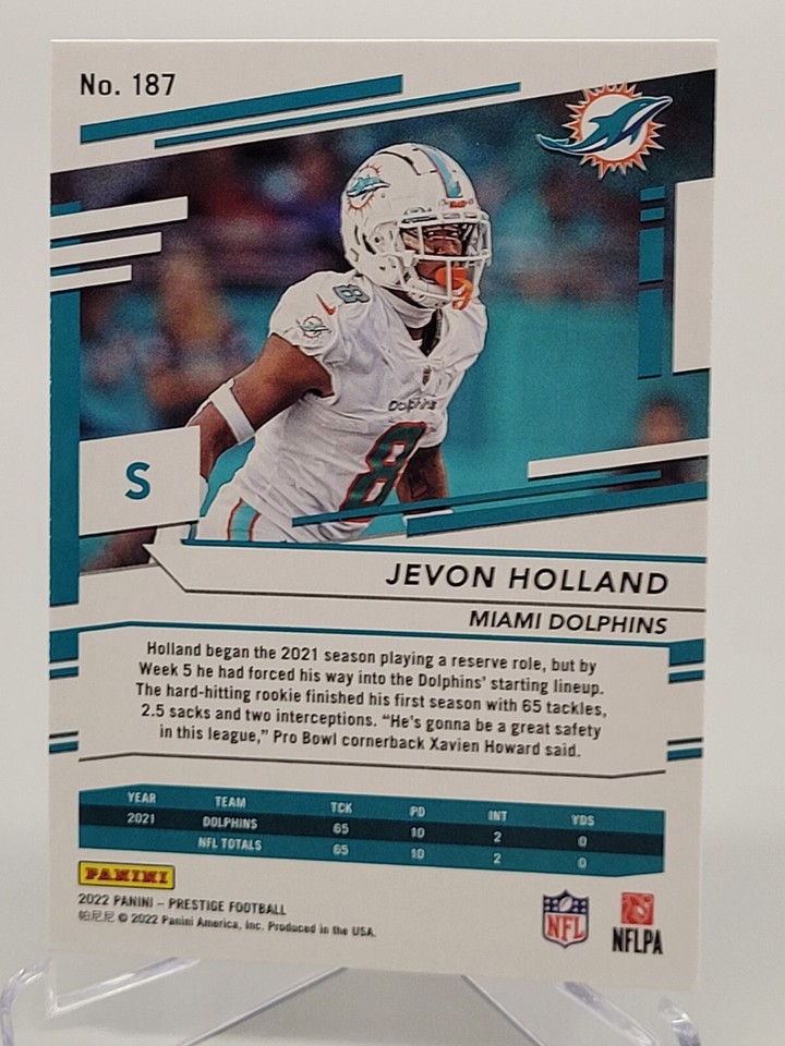 2022 PANINI PRESTIGE JEVON HOLLAND BASE FOOTBALL CARD MIAMI DOLPHINS ...