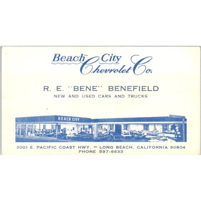 R.E. Bene Benefield Beach City Chevrolet Long Beach Vintage Business ...