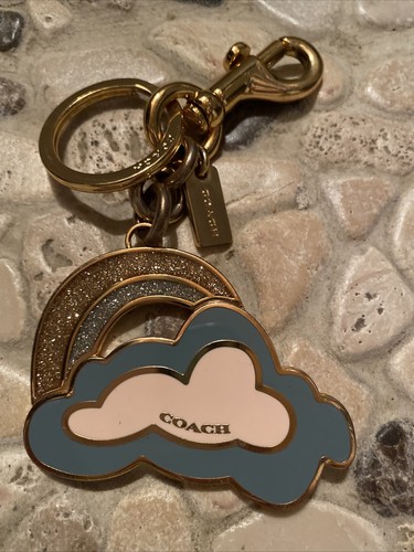 Coach Mini Rainbow Cloud Leather Backpack Purse Charm… - Gem