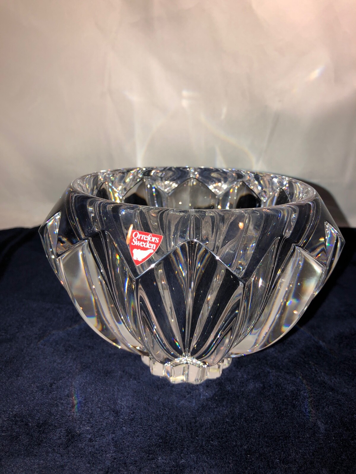 Orrefors, Sweden Clear Modernist bowl art glass Signed 1980's Paper ...