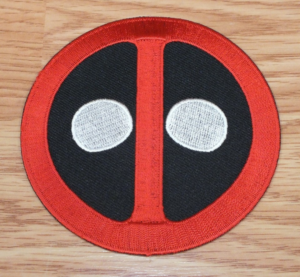 Individual Red & Black Deadpool or X-Men Iron on Embroidered Patch of ...